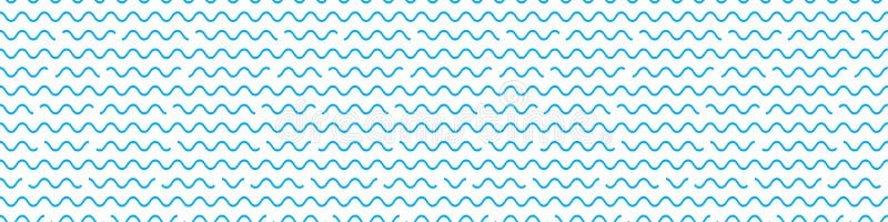 Wave Vector Seamless Pattern, Linear Water Background, Blue Wavy Print ...