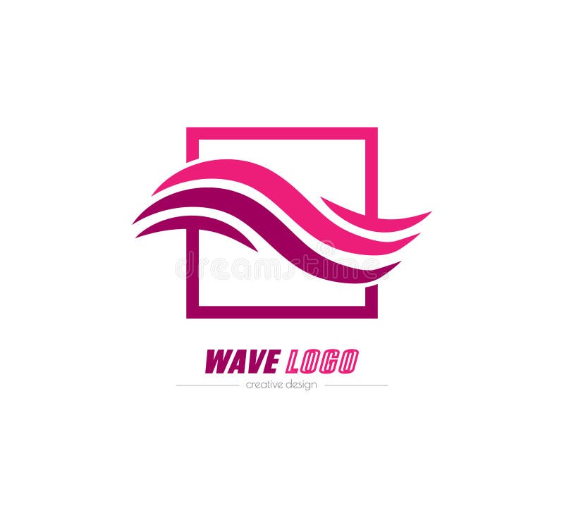 Wave. Vector Template with a Square Wave for a Logo, Sticker, Logo or ...
