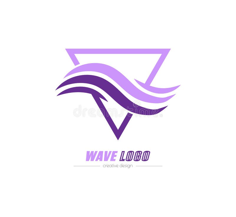 Wave. Vector Template with a Wave in a Triangle for a Logo, Sticker ...