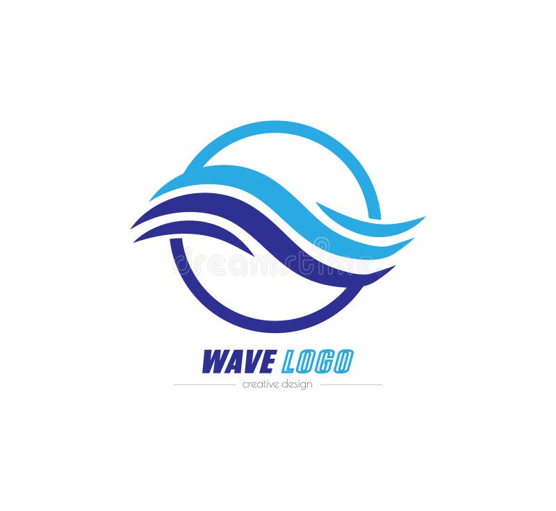 Wave. Vector Template with a Wave in a Circle for a Logo, Sticker, Logo ...
