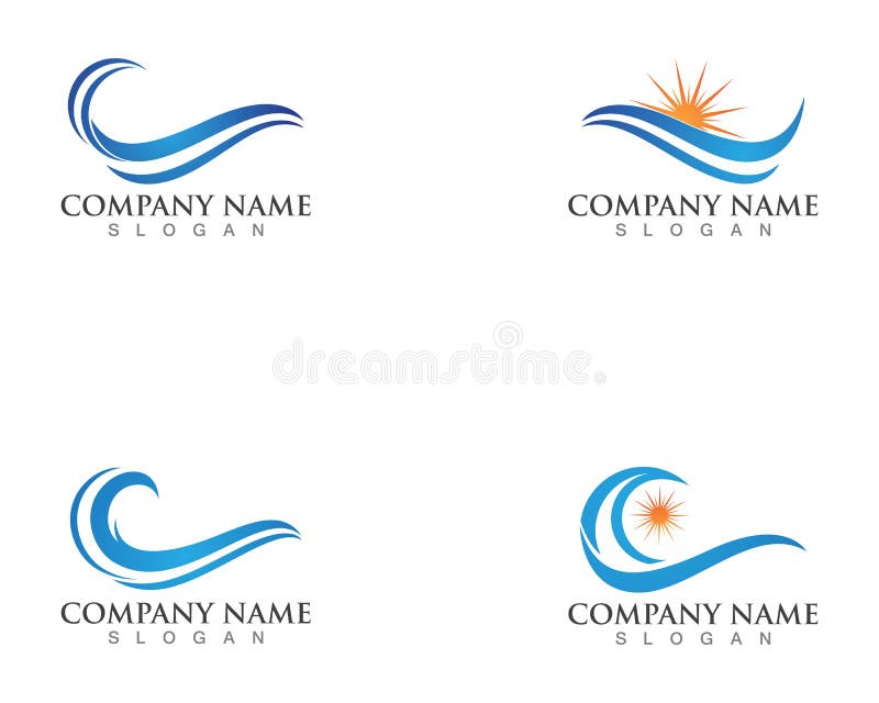 Wave Water Beach Vector Logo Template Stock Vector - Illustration of ...