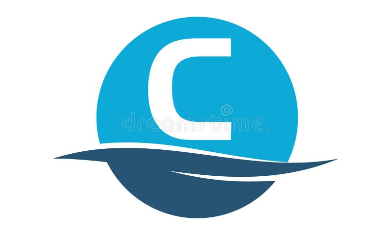 Wave water Initial C stock vector. Illustration of association - 83294919