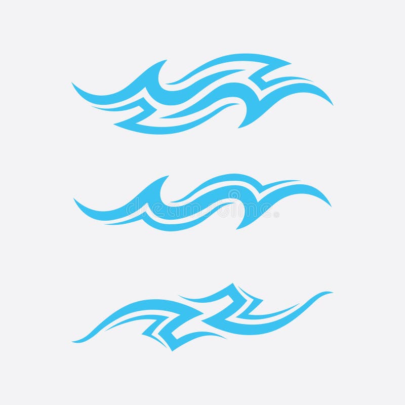Wave and Water Isolated Round Shape Logo Blue Color Sea, Ocean, River ...