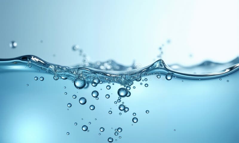 A Wave of Water Moving with Bubbles Rising and Emerging from it Stock ...