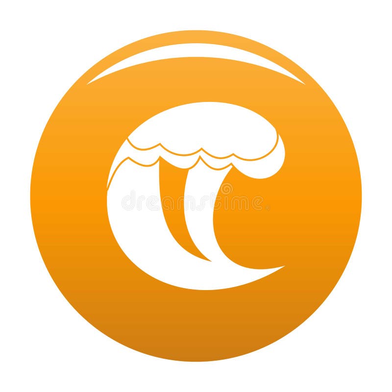 Wave Water Scene Icon Vector Orange Stock Vector - Illustration of ...