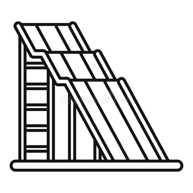 Wave Waterpark Slide Icon, Outline Style Stock Vector - Illustration of ...