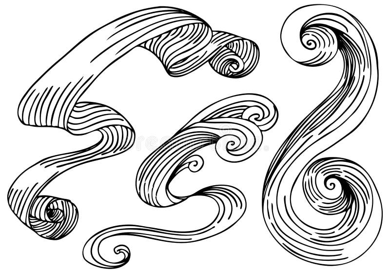 Wave Wind Ribbons stock vector. Illustration of swirl - 9314783