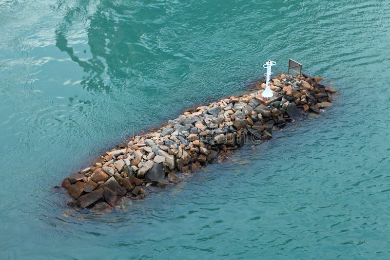Wave breaker stone stock image. Image of beacon, signal - 37218379
