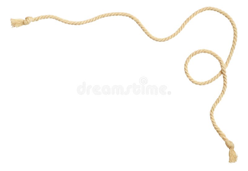 Waved Beige Rope in a Corner Arrangement Stock Image - Image of flat ...