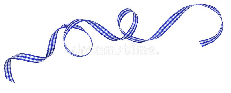 Waved Blue Checkered Satin Ribbon Stock Illustration - Illustration of ...