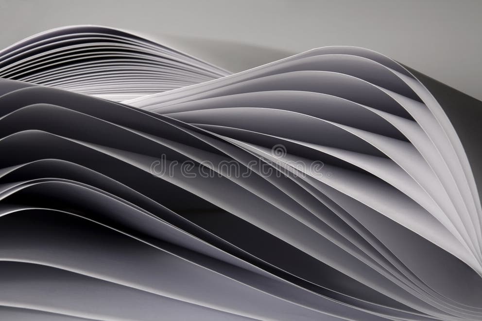 Waved paper pages stock photo. Image of light, isolated - 15608124