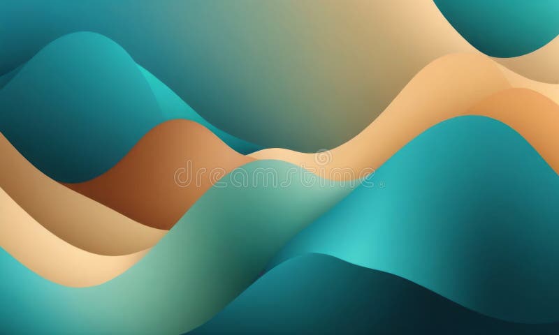 Waved Shapes in Teal Tan stock image. Image of wallpaper - 306348491