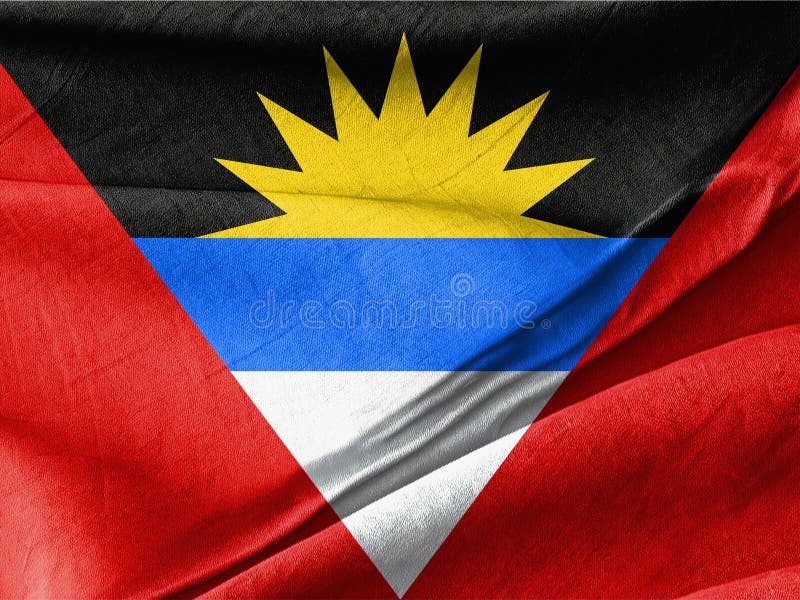 Waved Textured the Flag of Antigua Symbolizing National Identity and ...