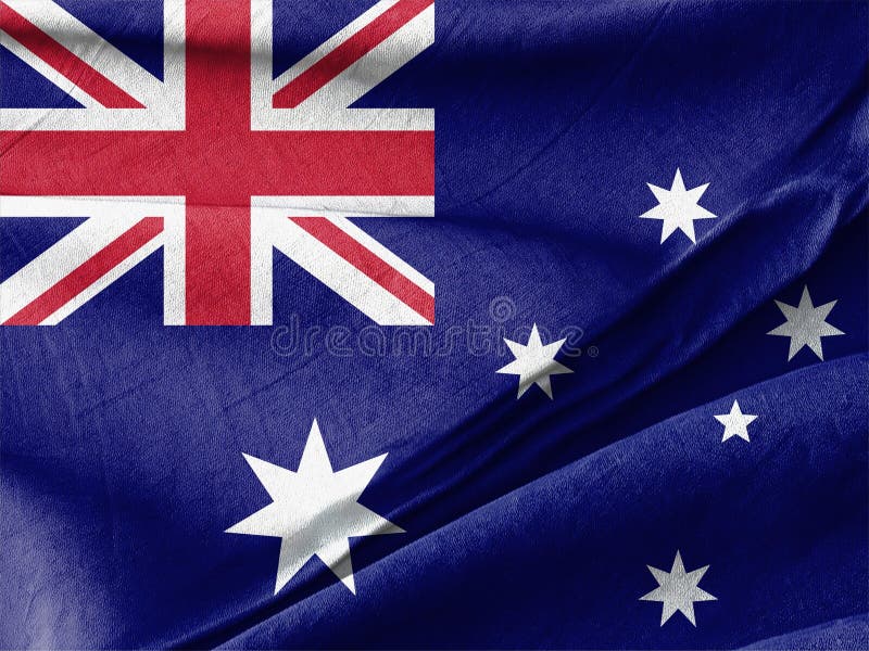Waved Textured the Flag of Australia Symbolizing National Identity and ...