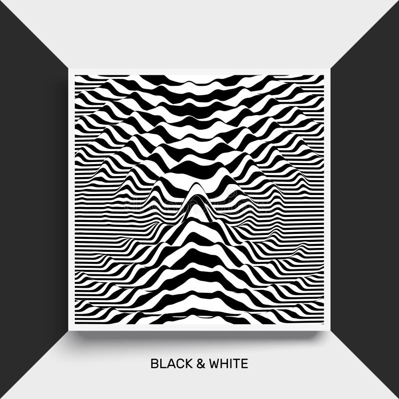 Waveform Background. Surface Distortion. Pattern with Optical Illusion ...