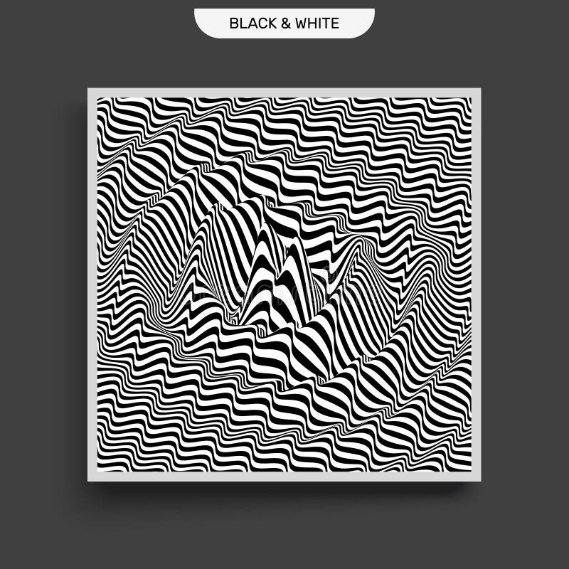 Waveform Background. Surface Distortion. Pattern with Optical Illusion ...