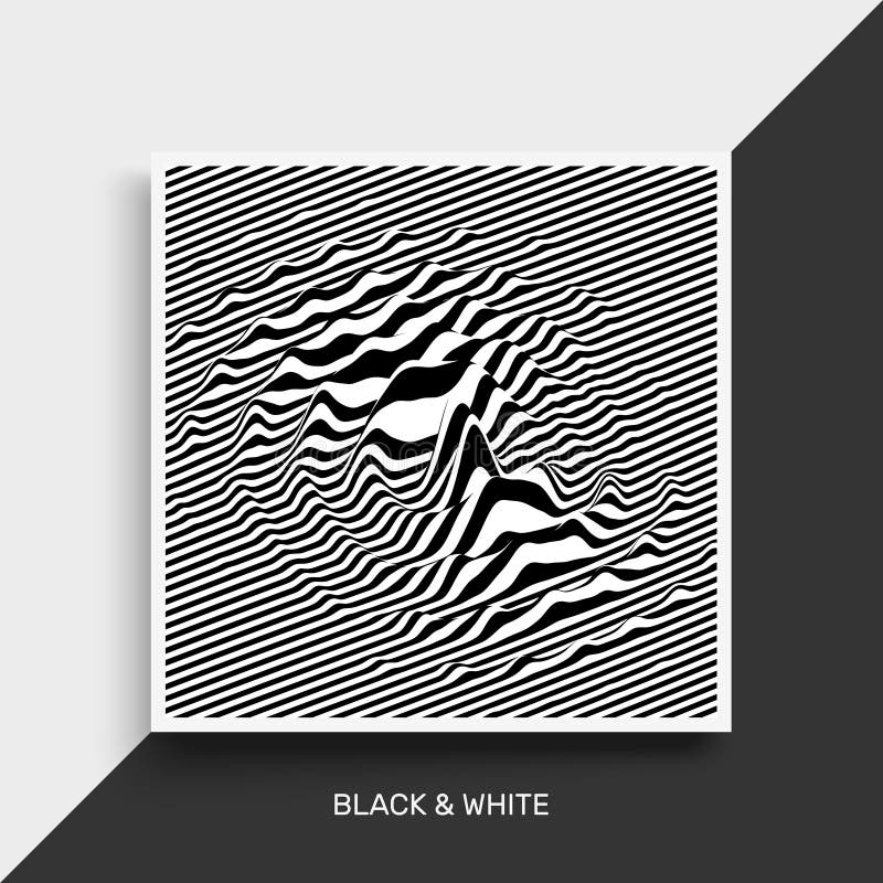 Waveform Background. Surface Distortion. Pattern with Optical Illusion ...