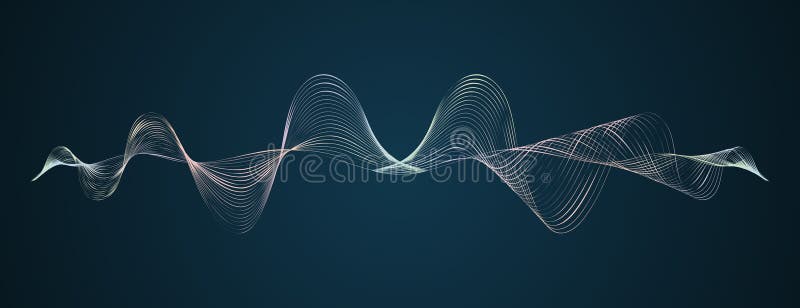 Waveform Smooth Curved Lines Abstract Design Element Technological Dark ...