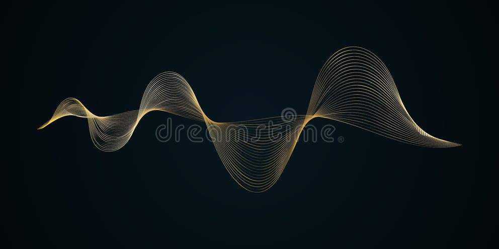 Waveform Smooth Curved Lines Abstract Design Element Technological ...