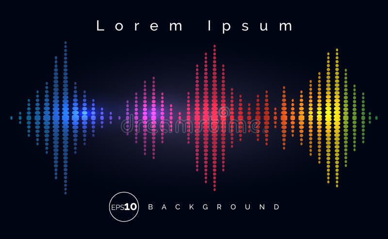 Stereo Audio Waveform Poster Stock Vector - Illustration of recorder ...