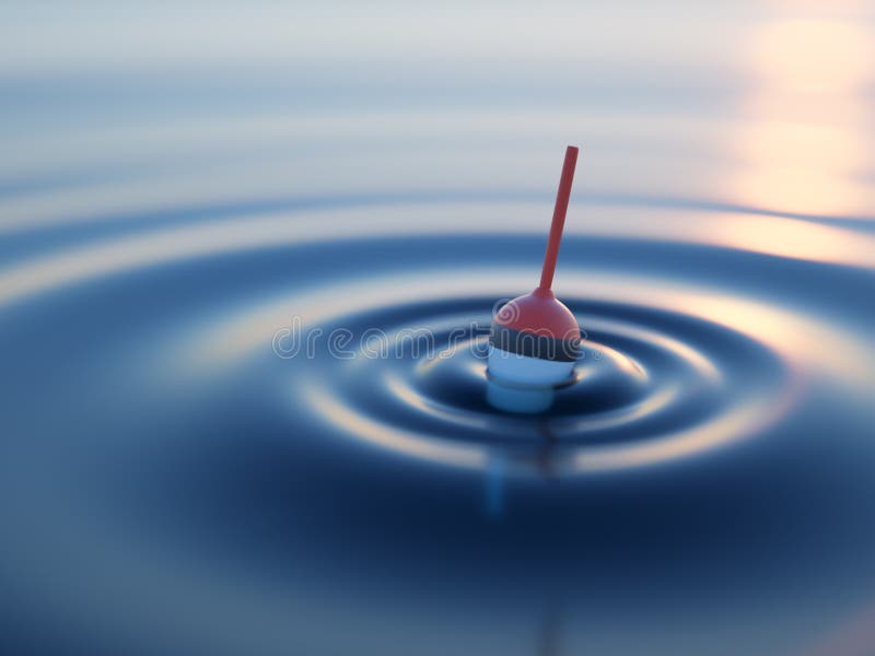 Wavering bobber closeup stock illustration. Illustration of trap - 60899984