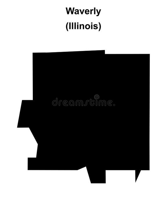 Waverly outline map stock vector. Illustration of city - 387249731