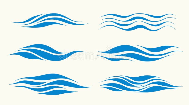 Set waves stock vector. Illustration of marine, elements - 40031701