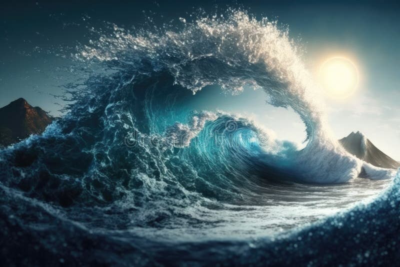 Waves from above the ocean stock illustration. Illustration of ...