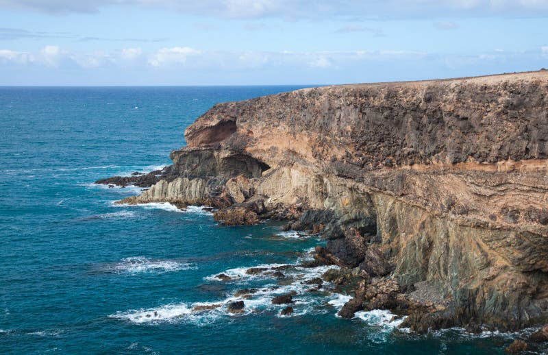 Waves at Ajuy stock photo. Image of caleta, eroded, brown - 27989856