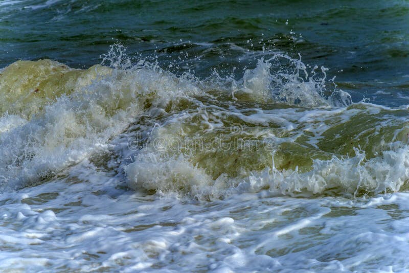 Waves Along the Coast during a Storm Stock Photo - Image of splashing ...