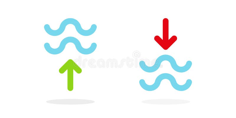 Waves and Arrows Icons. Vector Illustration, Flat Design Stock Vector ...