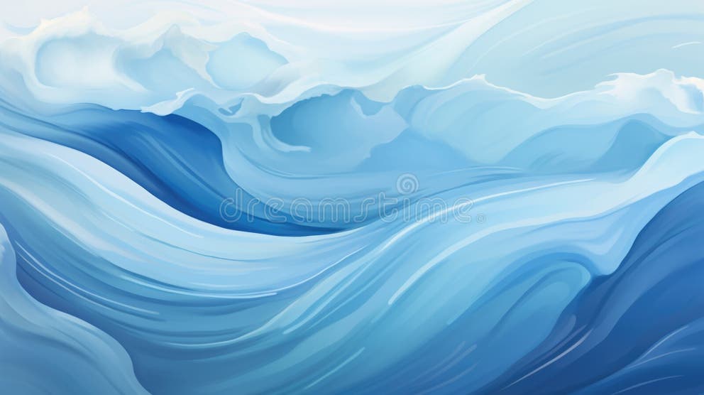 Waves in Azure Colors, Abstract Illustration Stock Illustration ...