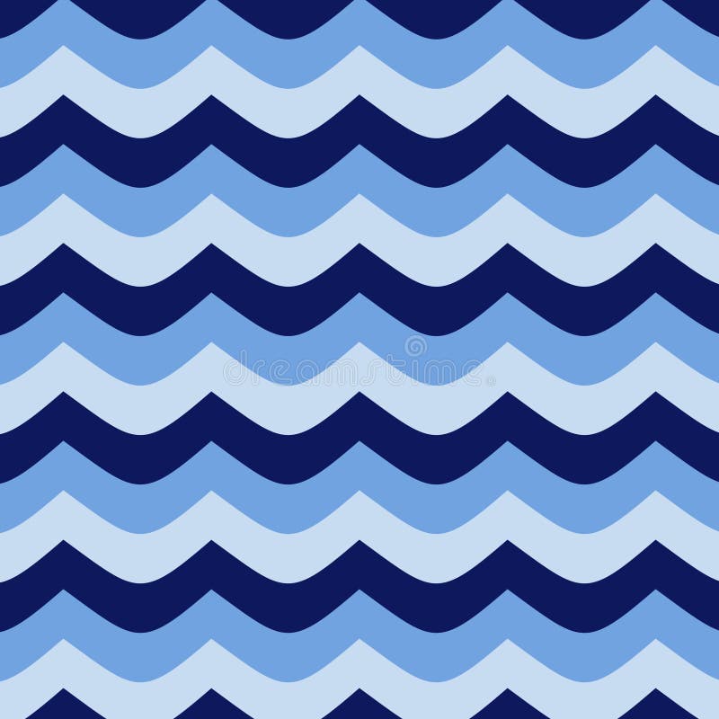 Waves Background in Three Shades of Blue Stock Illustration ...