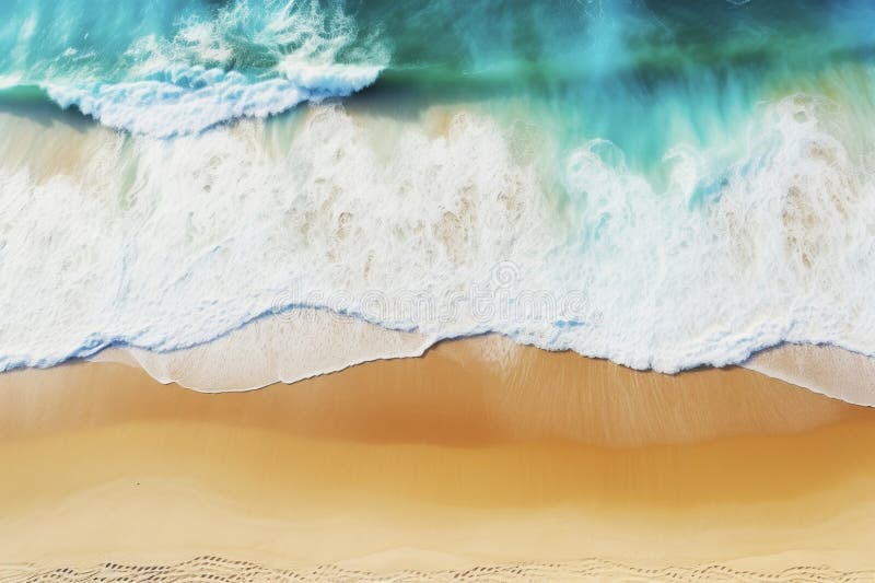 Waves on the Beach from Above. Generative AI Stock Illustration ...