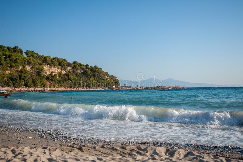 Waves on the Beach. Swimming Weather during the Day Stock Image - Image ...