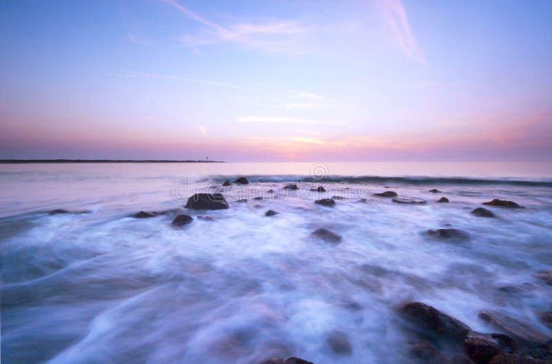 Waves on a beautiful night stock photo. Image of landscape - 3314764