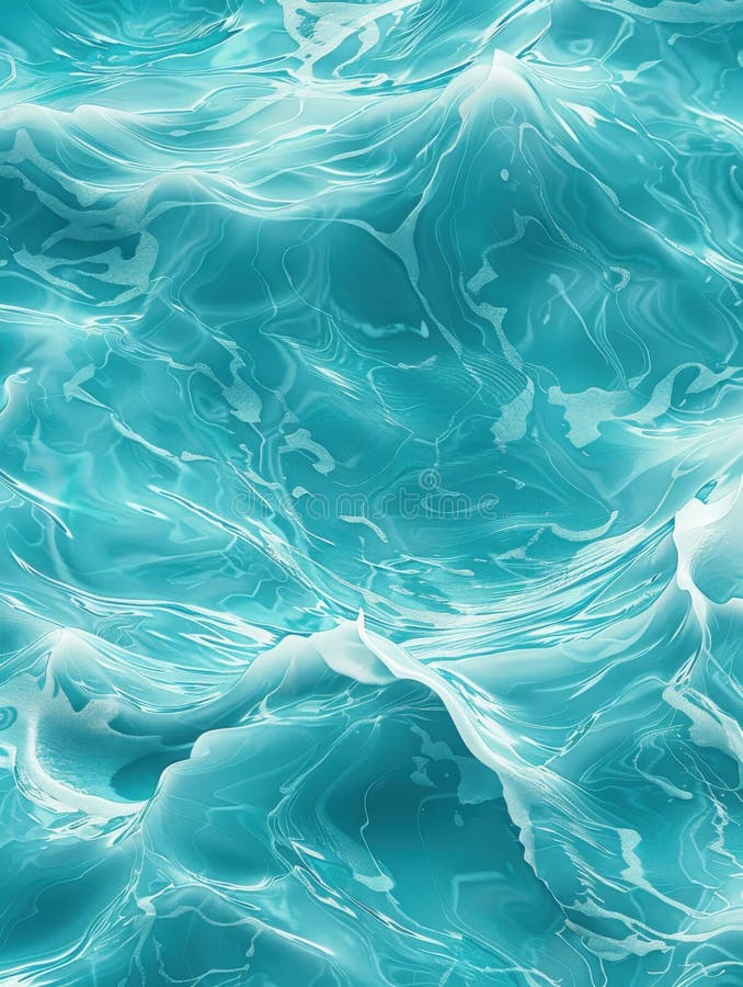 Waves in a Beautiful Turquoise Sea with Abstract Patterns Stock Image ...