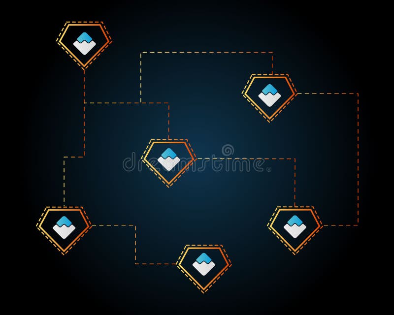 Waves Blockchain Digital Technology Style Background Editorial Photography - Illustration of ...