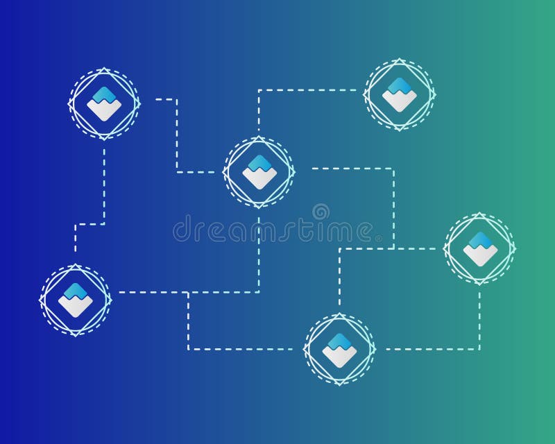 Waves Blockchain Digital Virtual Style Background Editorial Stock Photo - Illustration of game ...