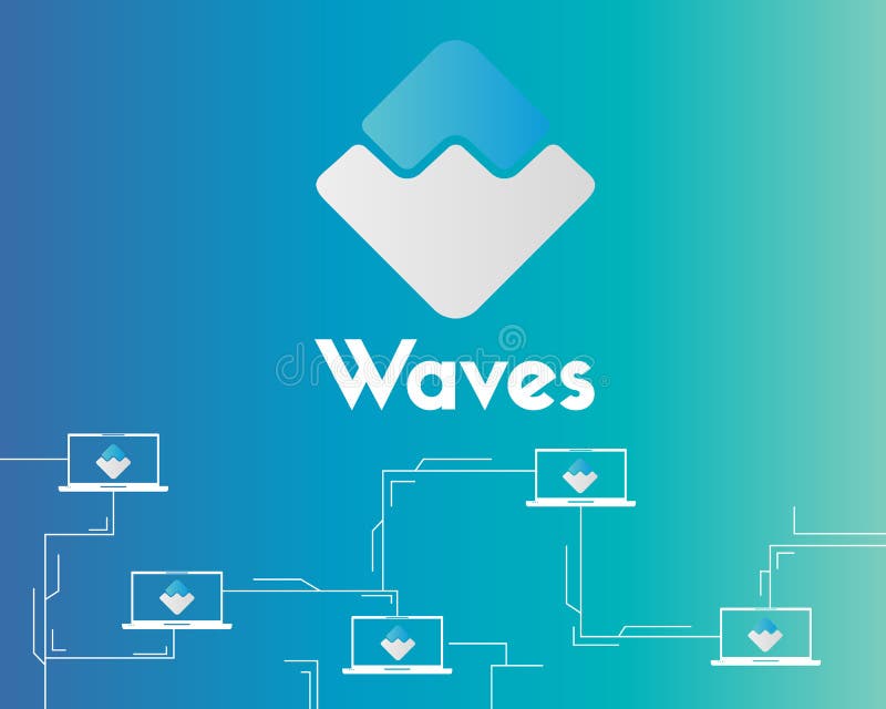 Waves Blockchain Style Circuit Background Editorial Photography - Illustration of coin, game ...