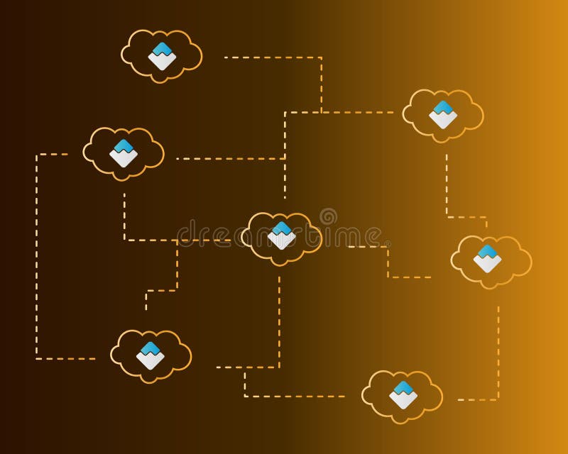 Waves Blockchain Circuit Network Style Background Stock Vector - Illustration of character ...
