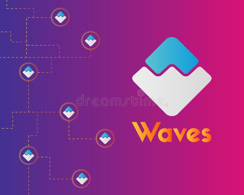 Waves Blockchain Style Technology Background Editorial Stock Image - Illustration of bank ...