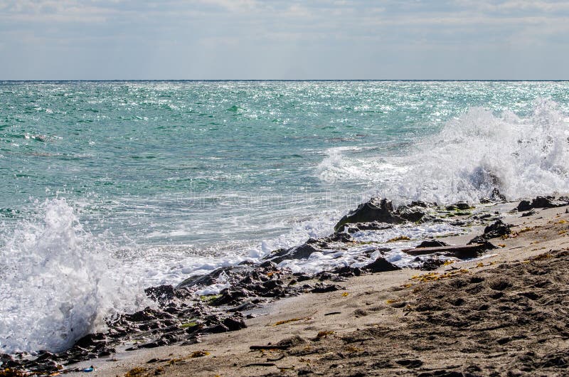 Waves in the blowing rocks stock photo. Image of blowing - 84380838