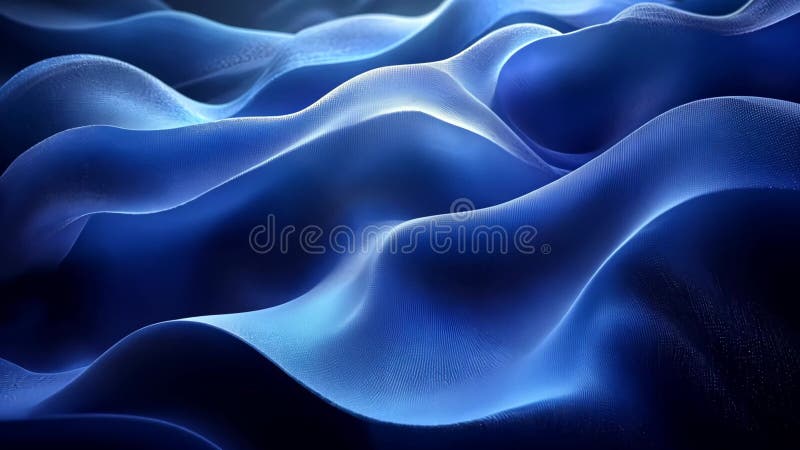 Rippling Waves of Blue Fabric Create an Immersive Texture Under Soft ...