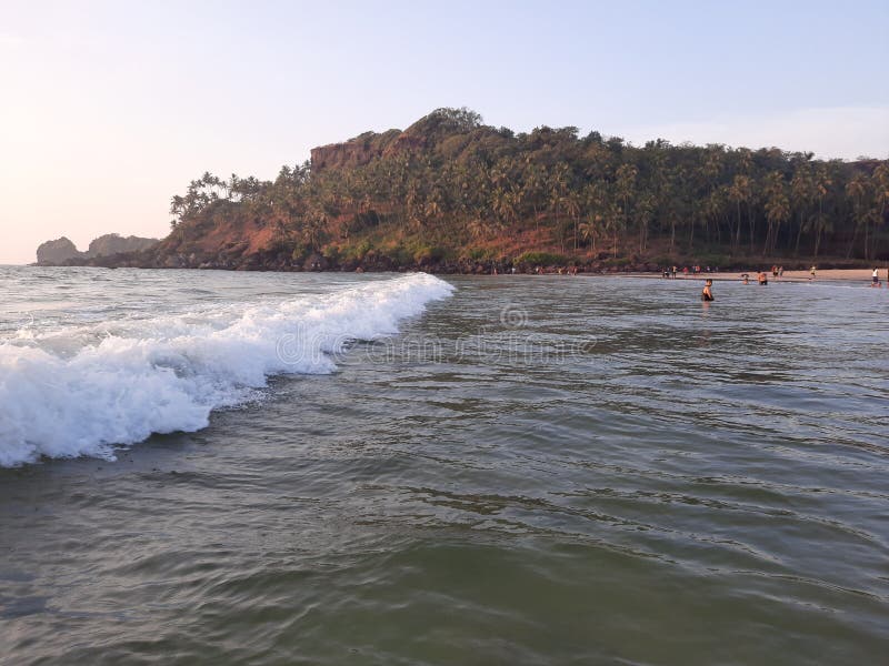 Waves Breaking on the Beach, Goa Beach, Waves on the Beach. Stock Photo ...