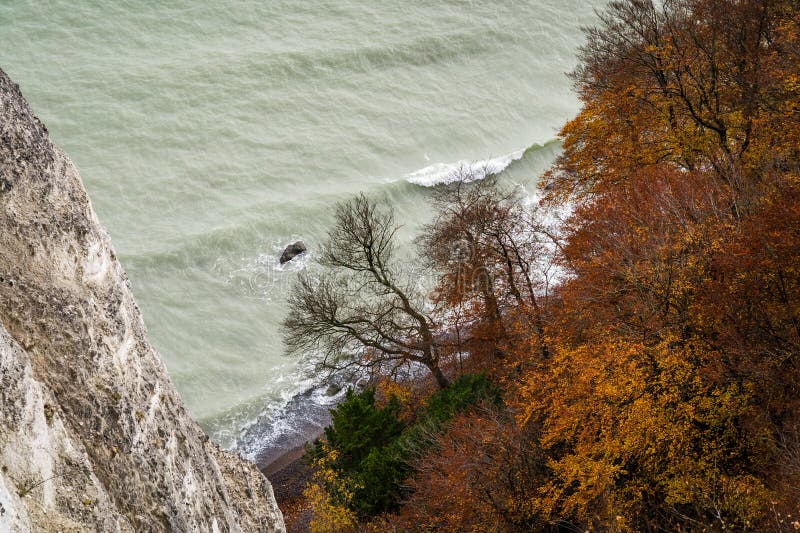 Waves Breaking at the Chalk Cliff of Jasmund National Park with ...