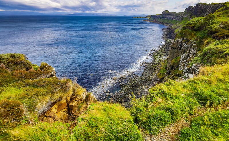 Waves Breaking on Coastal Cliffs of Scotland. Stock Image - Image of ...