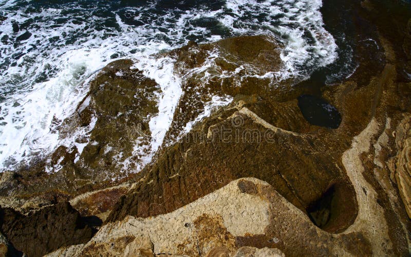 Waves Breaking on Ocean Cliffside Stock Photo - Image of waves, ocean ...