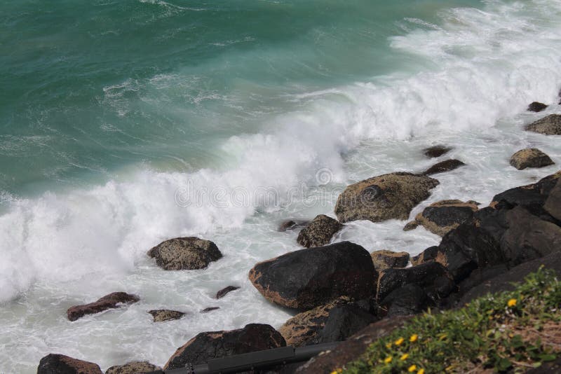 Waves Breaking Over the Rocks in Thev Iew Down from Danger Point ...