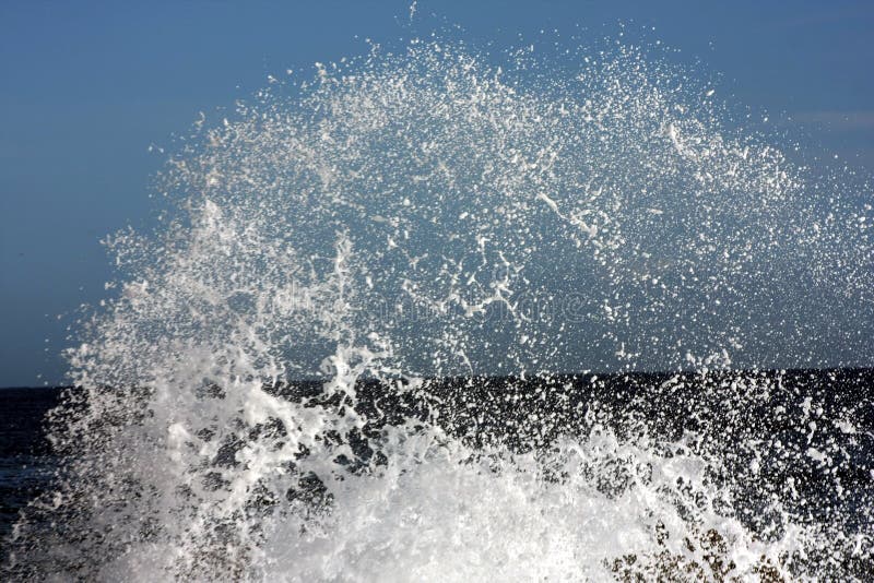 Waves Breaking on Rocky Shore Stock Image - Image of closeup, water ...